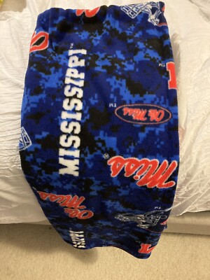 Ole Miss Mississippi Rebels Logo Fleece Throw Blanket 57" x 68" Blue ...