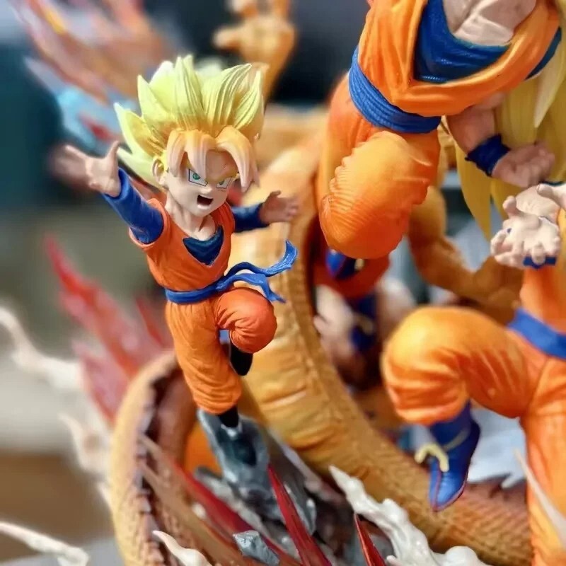 Dragon Ball Goku Gohan & Goten Statue Figure Gift Collectible Anime ...