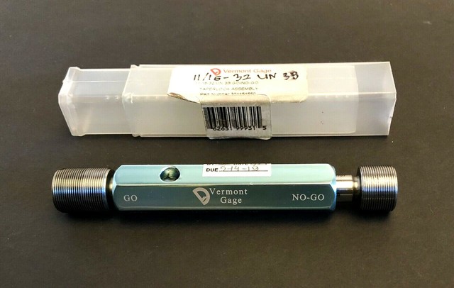 THREAD PLUG GAGE 11 16 32 UN 3B GO NOGO Inspection Tool VERMONT GAGE thread-plug-gage-11-16-32-un-3b-go-nogo-inspection-tool-vermont-gage