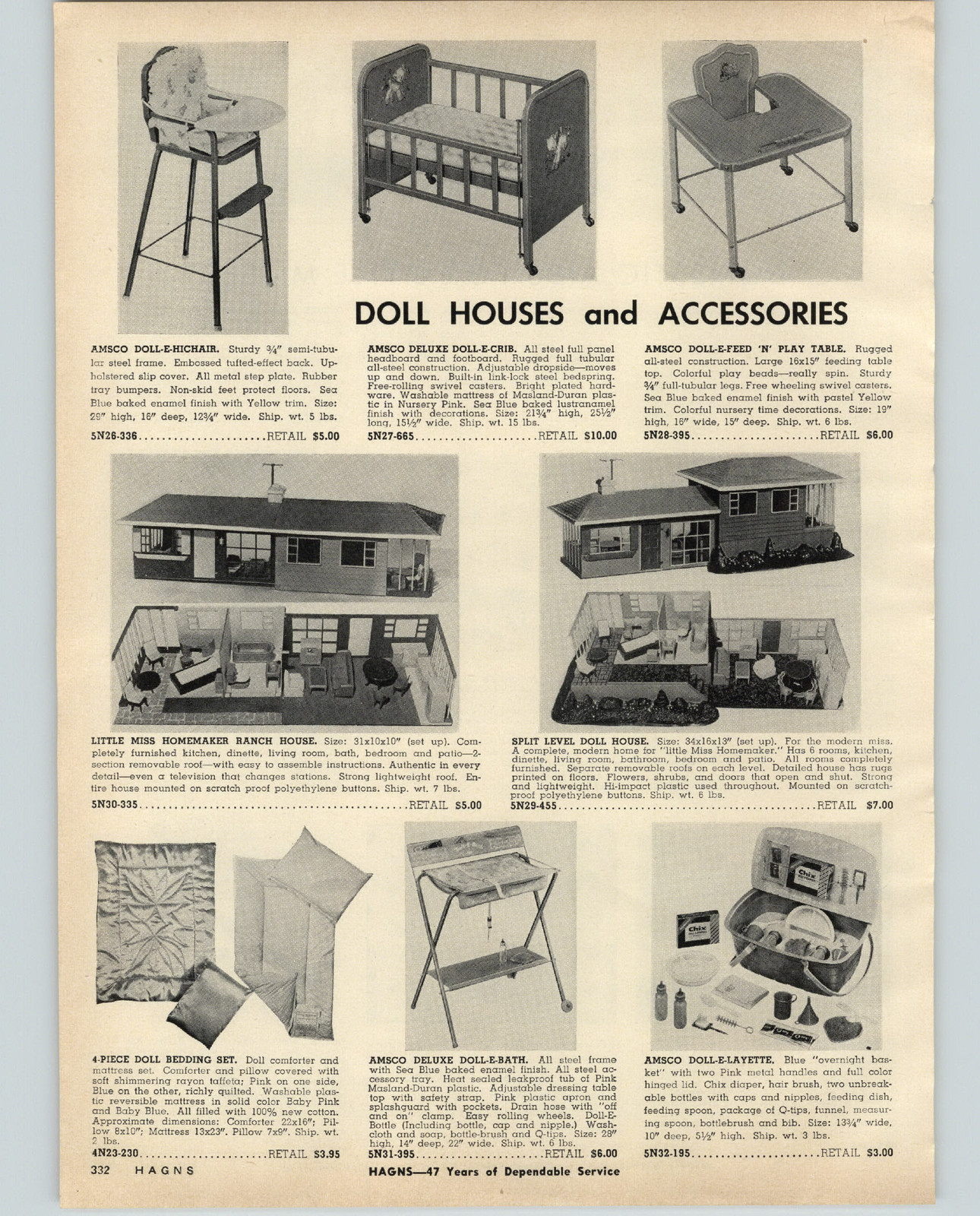 1958 PAPER AD Little Miss Homemaker Doll House Split Level Toy Tea Sets ...