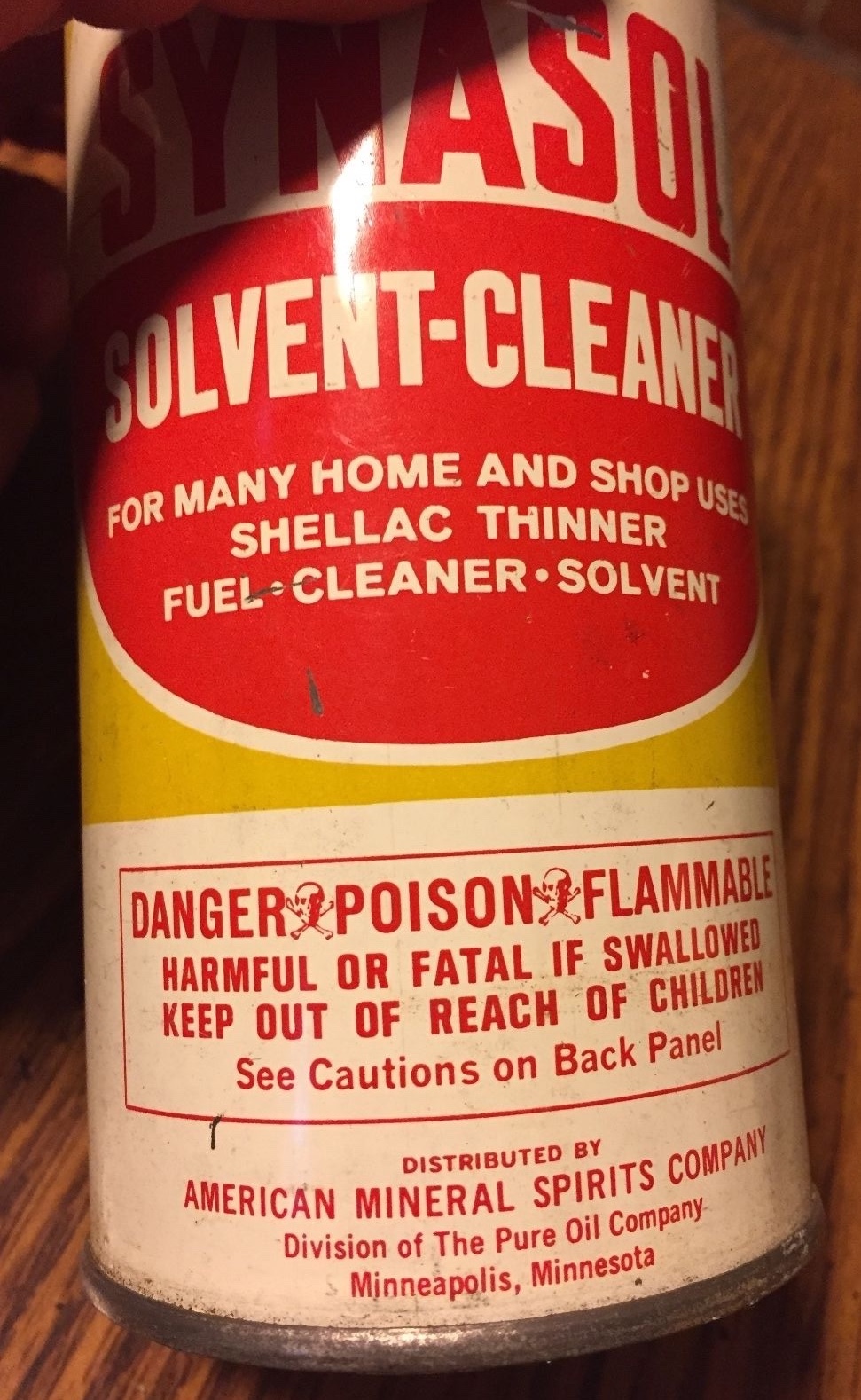 VINTAGE SYNASOL SOLVENT CLEANER CAN AMERICAN MINERAL SPIRITS CO PURE ...