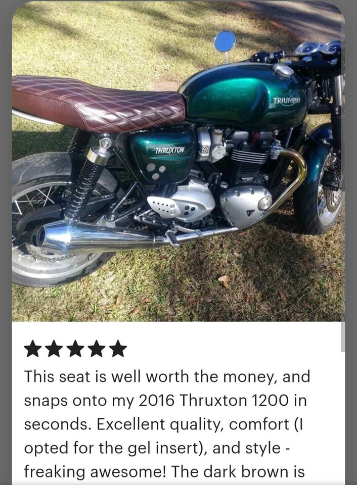 THRUXTON R(Real Leather)SEAT for Triumph Thruxton (R)Thruxton 1200 (RS ...