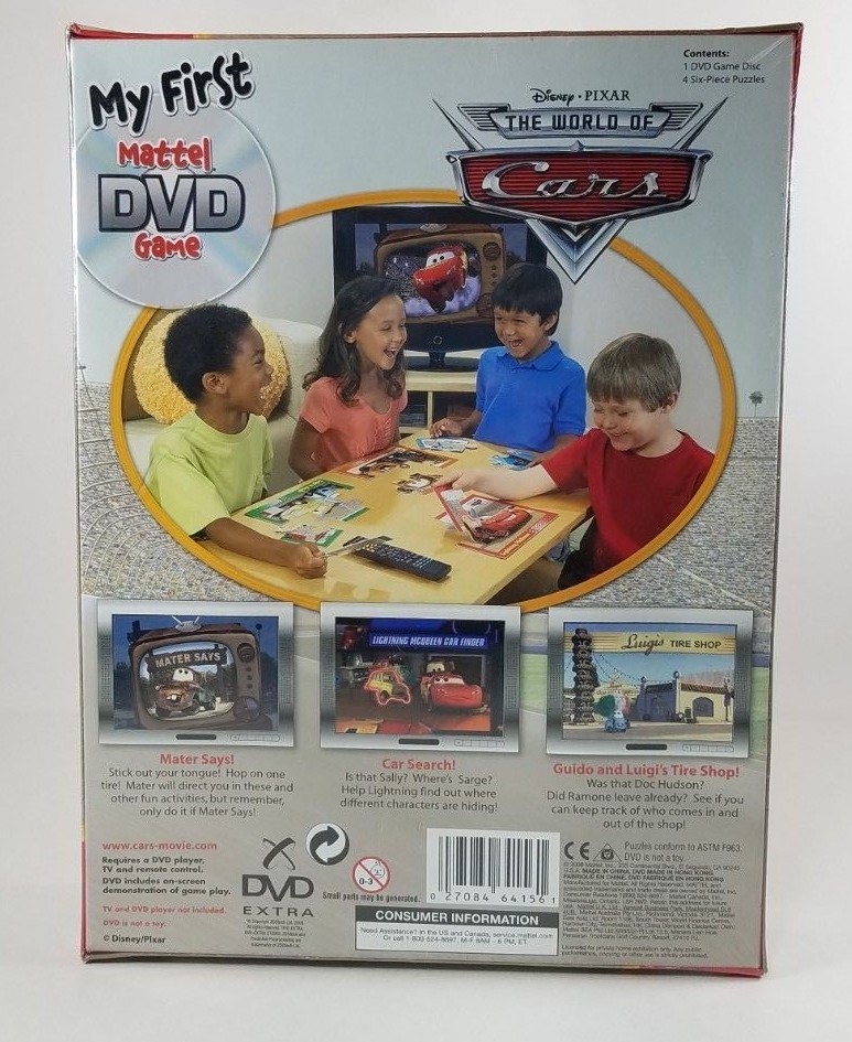Disney Pixar The World of Cars Mattel DVD Game w/ Puzzles Ages 4+ NEW ...