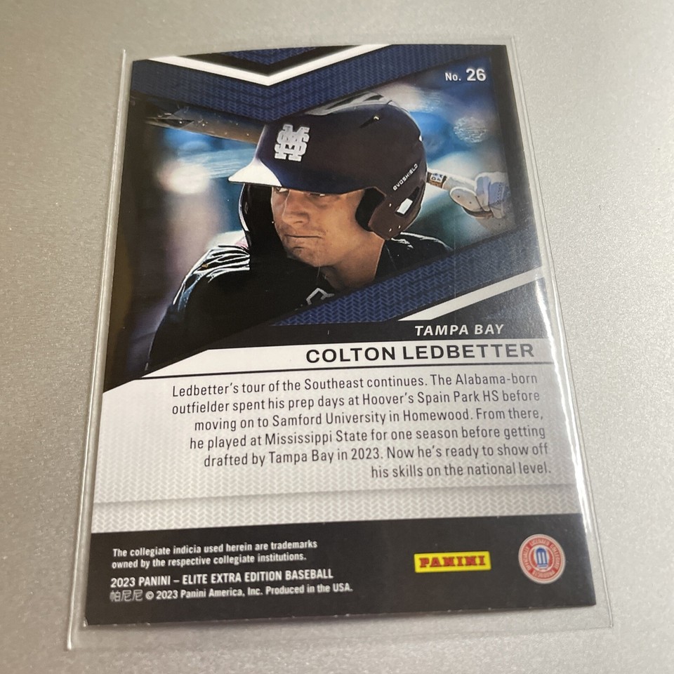 2023 Panini Elite Extra Edition Baseball Colton Ledbetter Card #26 (F1 ...