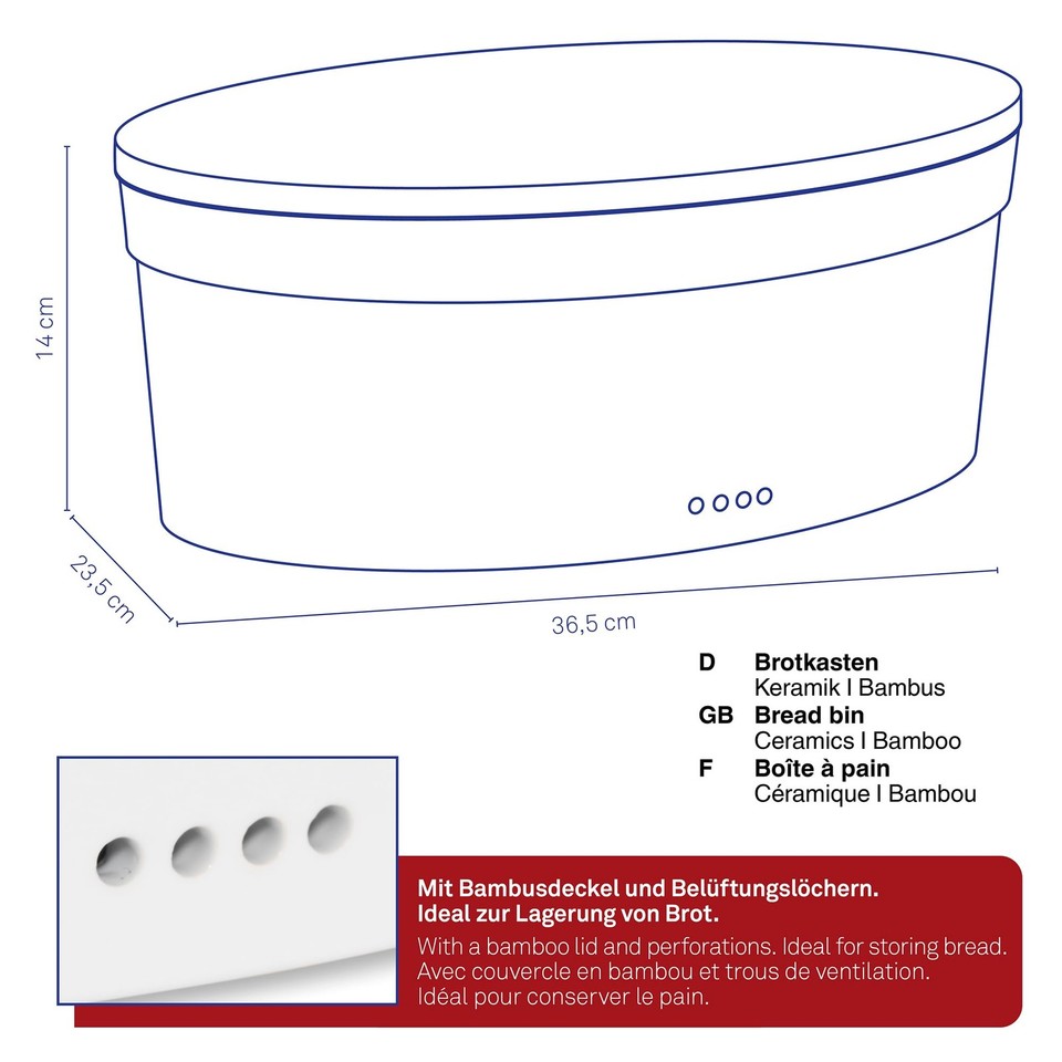 Kela Salena - Contenitore per Aglio in Ceramica con Coperchio in bambù ...