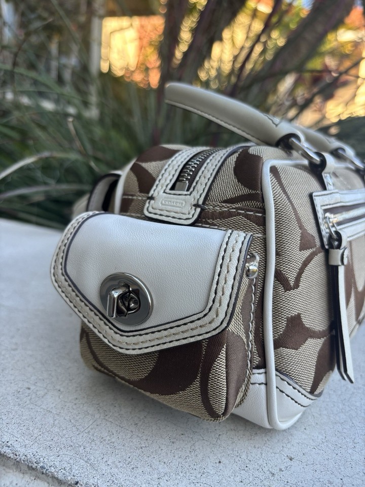 Vintage Coach Signature Gallery Satchel - 6231 - cream and brown - 2005 ...