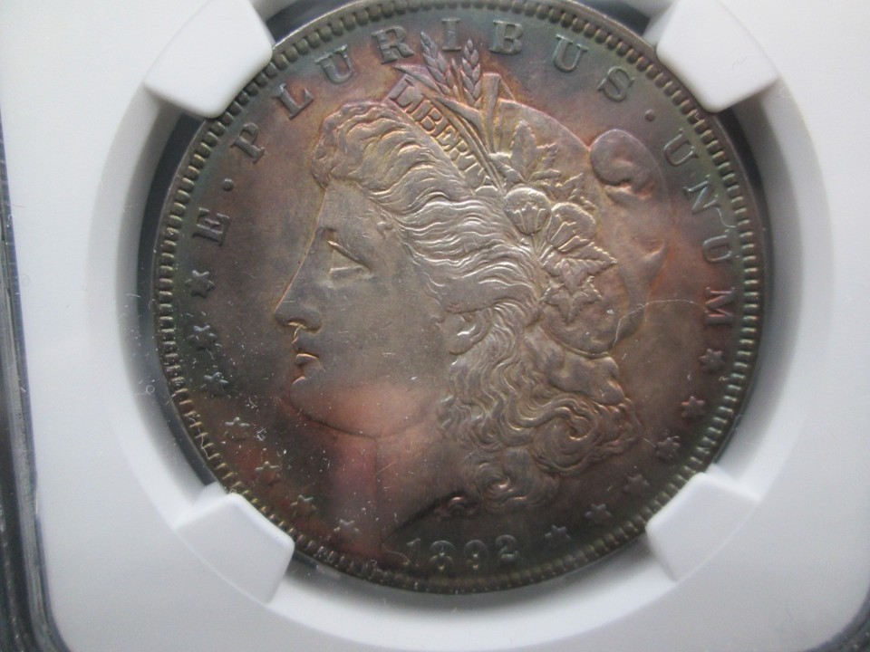 1892 US Morgan Silver Dollar Coin NGC AU Details Artificial Toning | eBay