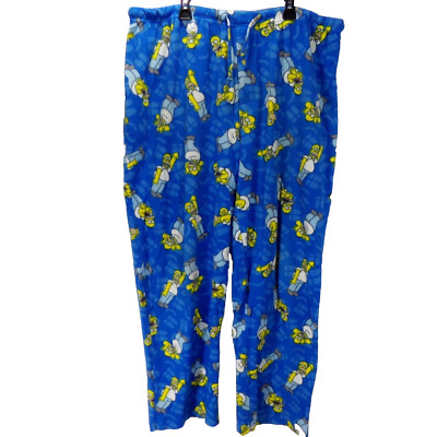 The Simpsons Pajama Pants Men's XL Blue Fleece Homer | eBay