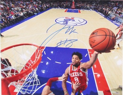 Jahlil Okafor signed Philadelphia 76ers 16x20 Color Photo w/ Schwartz ...
