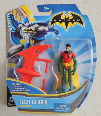 NEW DC BATMAN ROBIN TECH GLIDER ACTION FIGURE 2013 NUNCHUCKS WEAPON ...