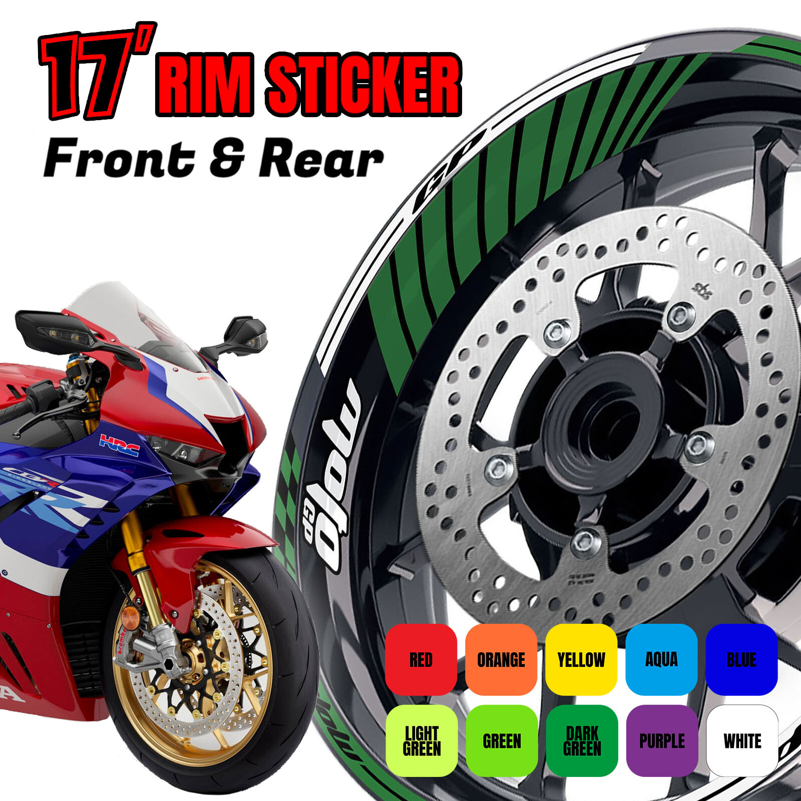 For Triumph Daytona 675 R 06-17 AA02 Graphic 17" Rim Stickers Decals ...