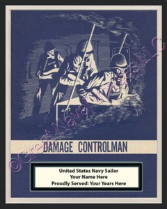 DAMAGE CONTROLMAN Rate Print 2 Personalized on Canvas US Navy Veterans ...