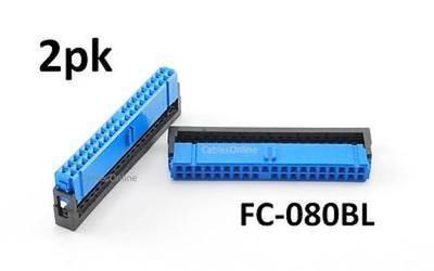 2-Pack Blue 40-Pin (80-Wire) ATA IDE Female Ribbon Cable Connector, FC ...