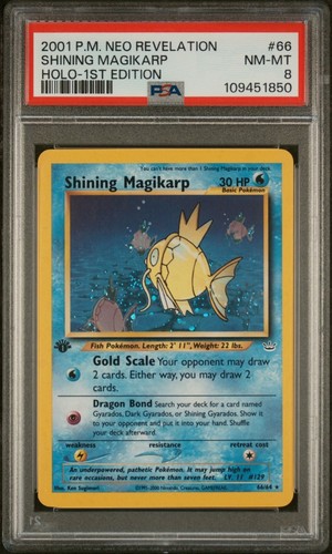2001 Pokemon Neo Revelation 1ST EDITION PSA 8 Shining Magikarp 66/64 ...