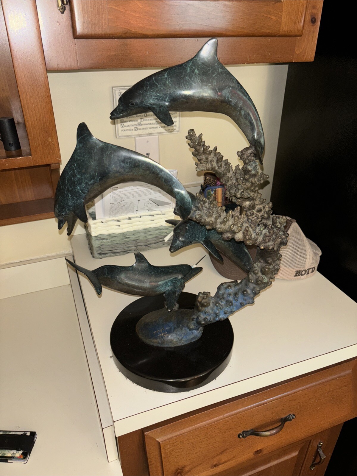 Dale Joseph Evers Dolphin Sculpture | 4 Dolphins And Coral 133/200 1991 ...