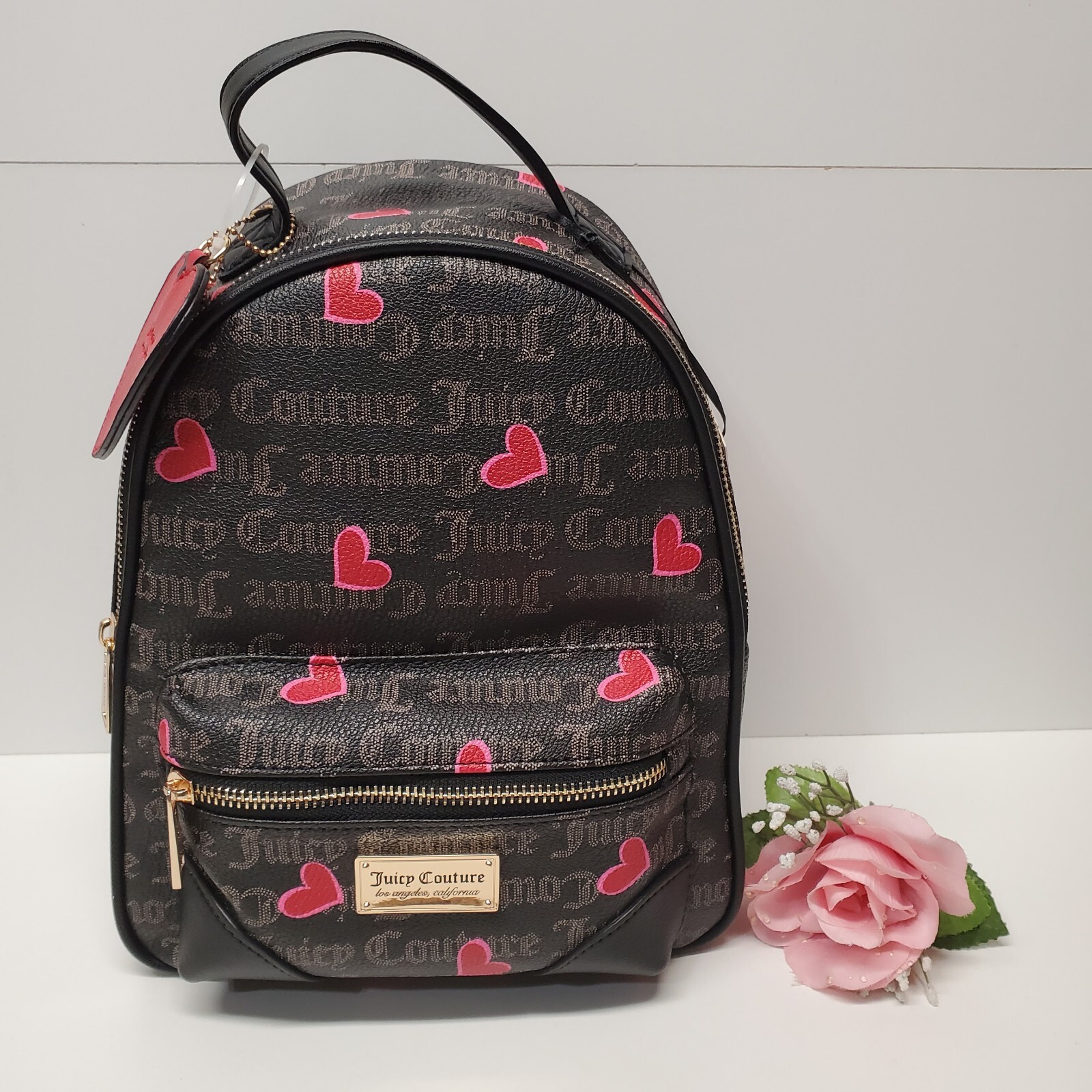 Rare Juicy Couture V-Day Edit Small Backpack Black Taupe/Cool Red | eBay