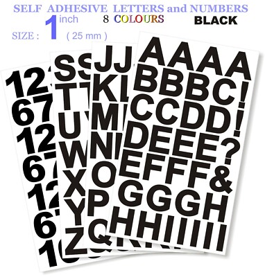 1 inch Vinyl * Letters and Numbers * Self Adhesive*sunny sticker (132 ...