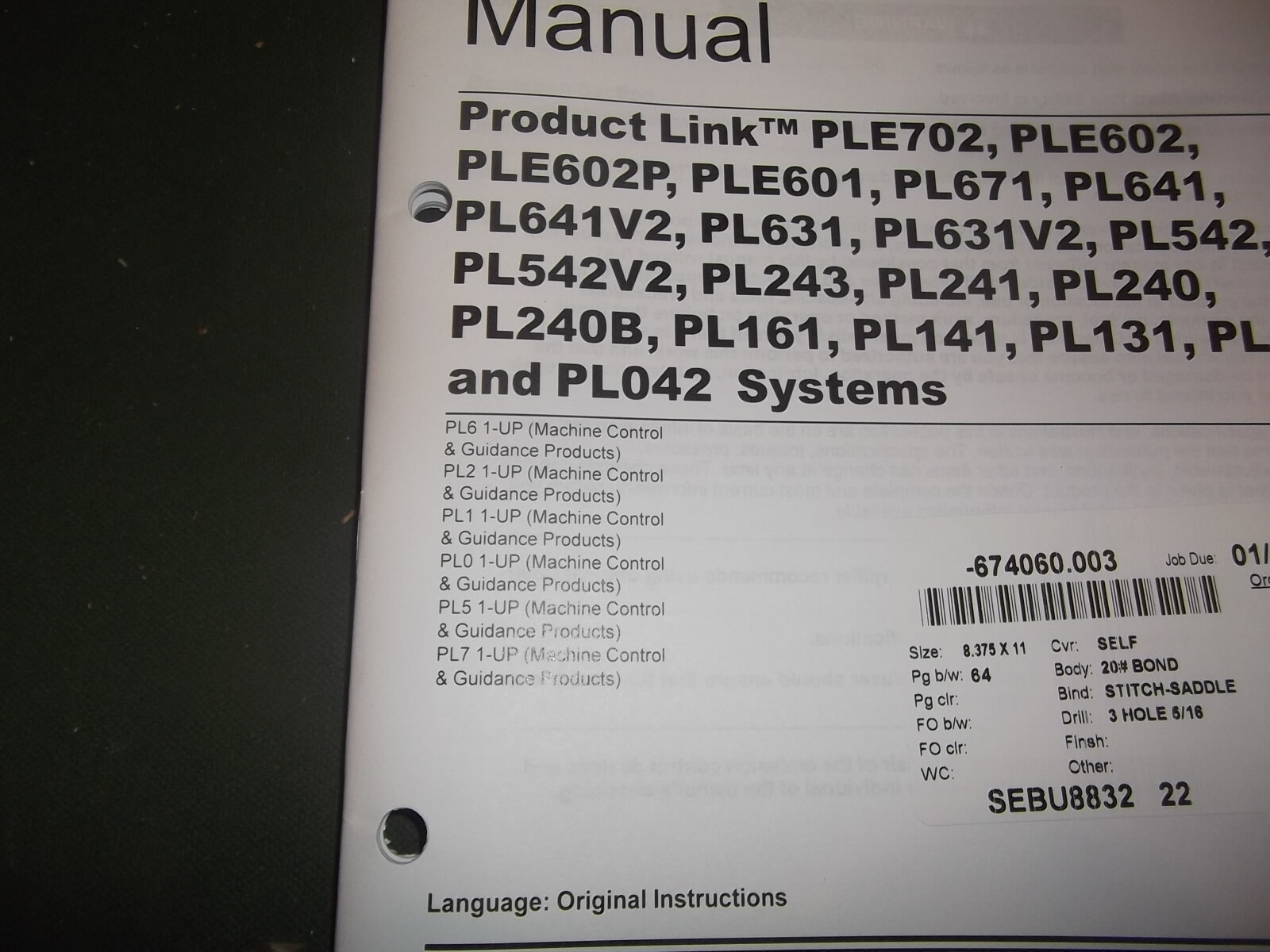 CATERPILLAR Ple- 601 602 702 PL671 641 631 642 542 Produit Lien ...