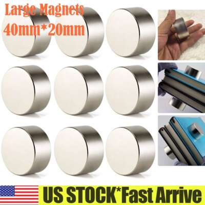 Lot 40*20mm Large Neodymium Rare Earth Magnet Big Round Magnets Super ...