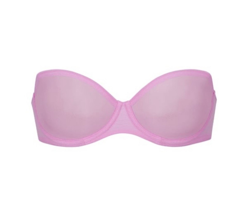 NWT SKIMS 44A Ultra Fine Mesh Underwire Strapless Convertible Bra Petal ...