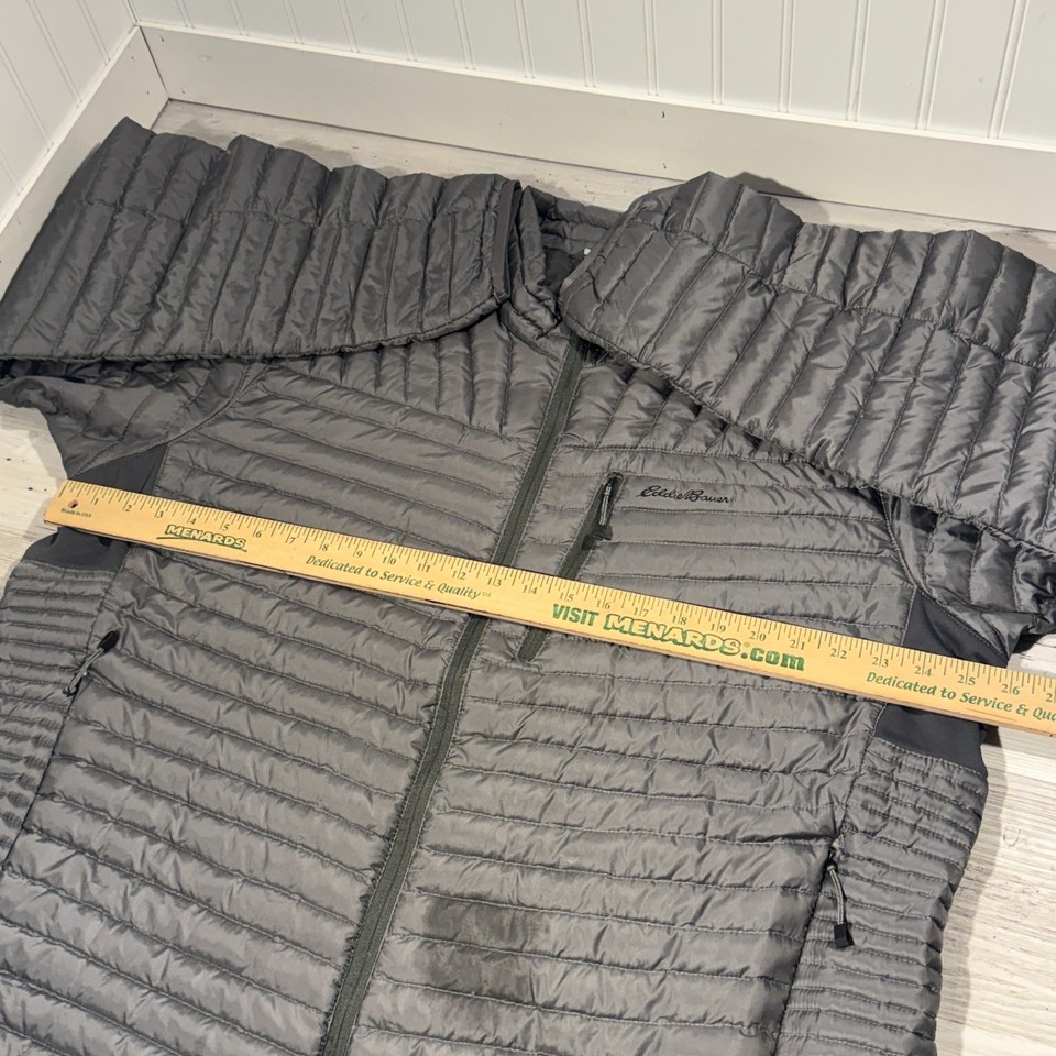 Eddie Bauer First Ascent Jacket Men Sz XXL Gray Grey Down Quilted Puffer STAIN | eBay
