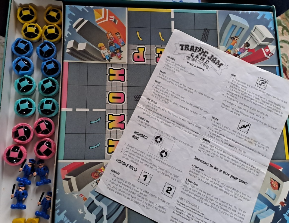 COMPLETE Traffic Jam Game 90s Rush Hour Collectible Vintage Board Rare ...