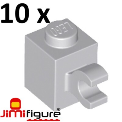 NEW 10 x LEGO 1x1 Modified Brick w Clip Horizontal Grip Light Bluish ...