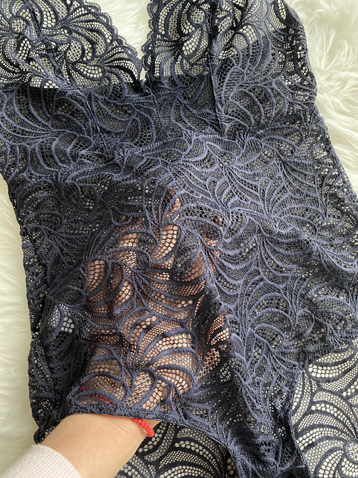 Damen Body Spitze Gr. S Sexy Durchsichtig Grau Schwarz Over Neck ...