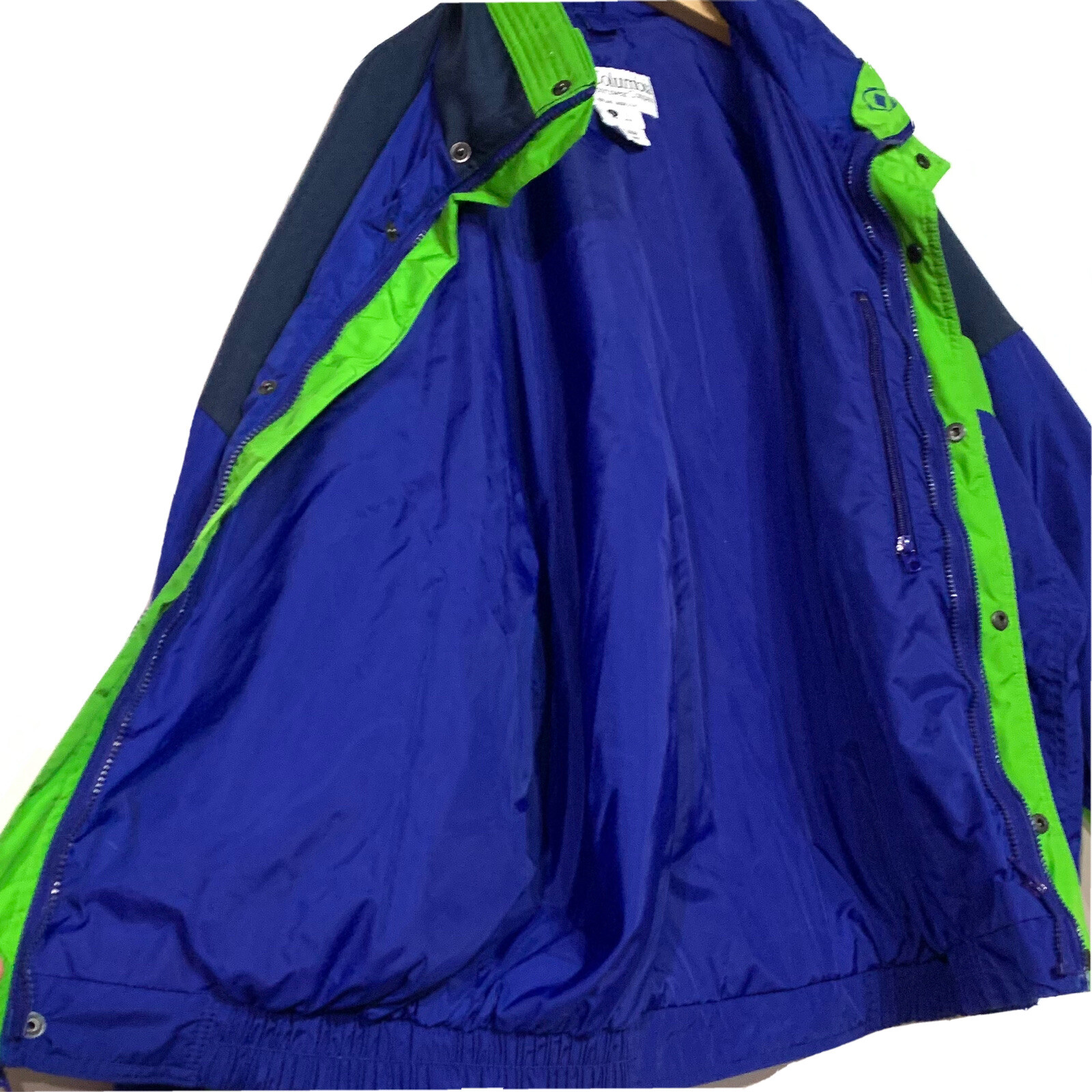 Vintage Columbia Blue Neon Green Mens Large Spring Ja… - Gem