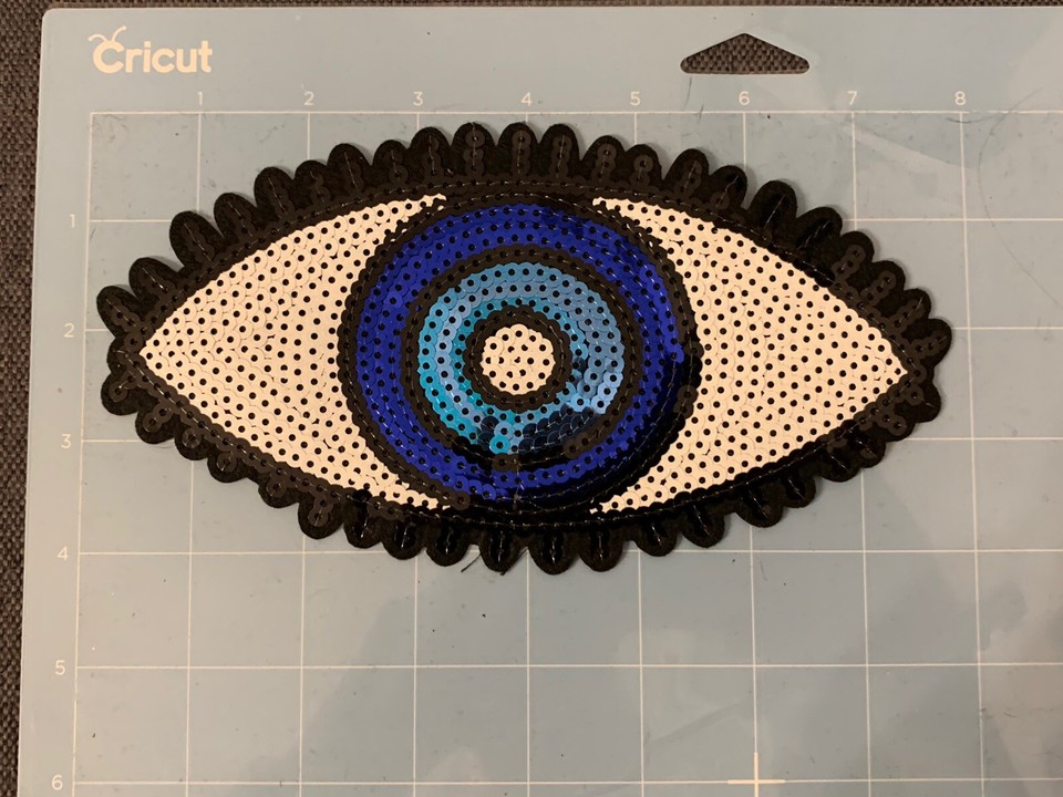 Sequin Evil Eye Patch Large Blue Black IRON-ON SEW-ON Applique—BRAND ...