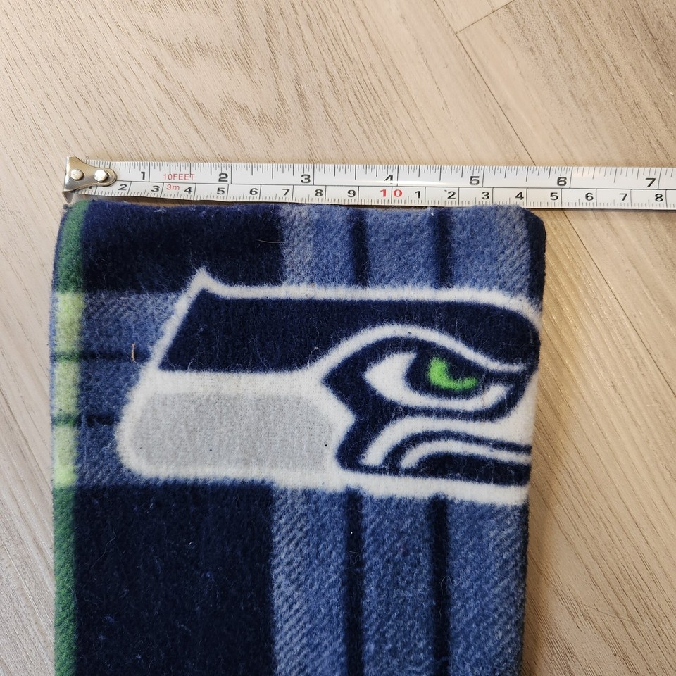 Seattle Seahawks Scarf Logo Blue Plaid Fleece 58" long | eBay