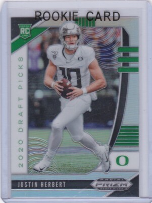 JUSTIN HERBERT ROOKIE CARD 2020 Panini RARE SILVER PRIZMS $$ RC ...