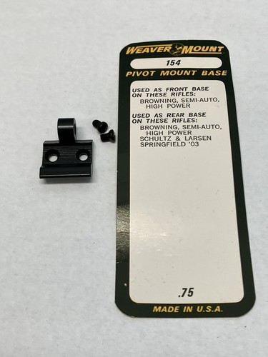 Weaver Mounts #154 Pivot Mount Scope Base Browning Springfield Schultz ...