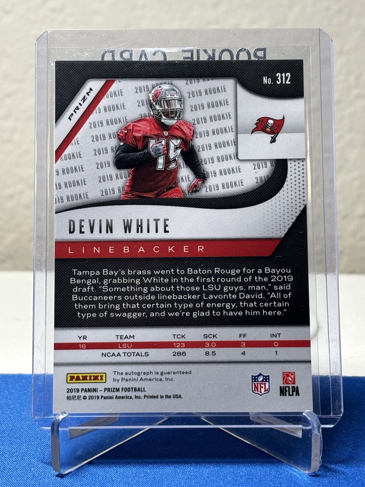 2019 Panini Prizm Devin weiß silber Prizm Rookie RC Auto #312 Tampa Bay ...
