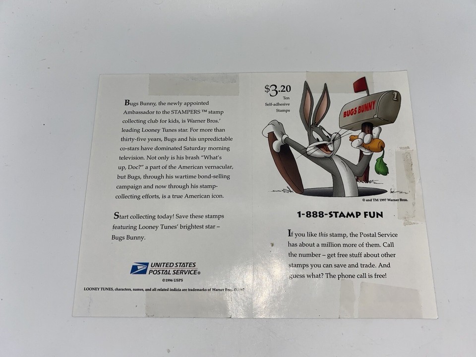U.S. Postage Stamps 1997 Warner Bros. Bugs Bunny 10X .32 Scott #3137 | eBay