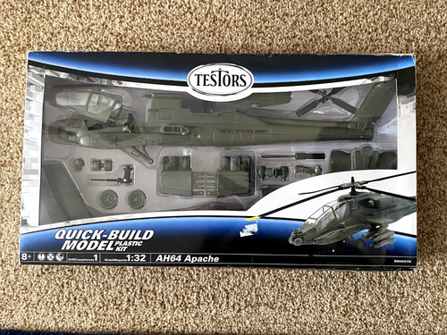 Testors Quick Build AH-64 Apache Attack Helicopter 1:32 Scale +FAST ...