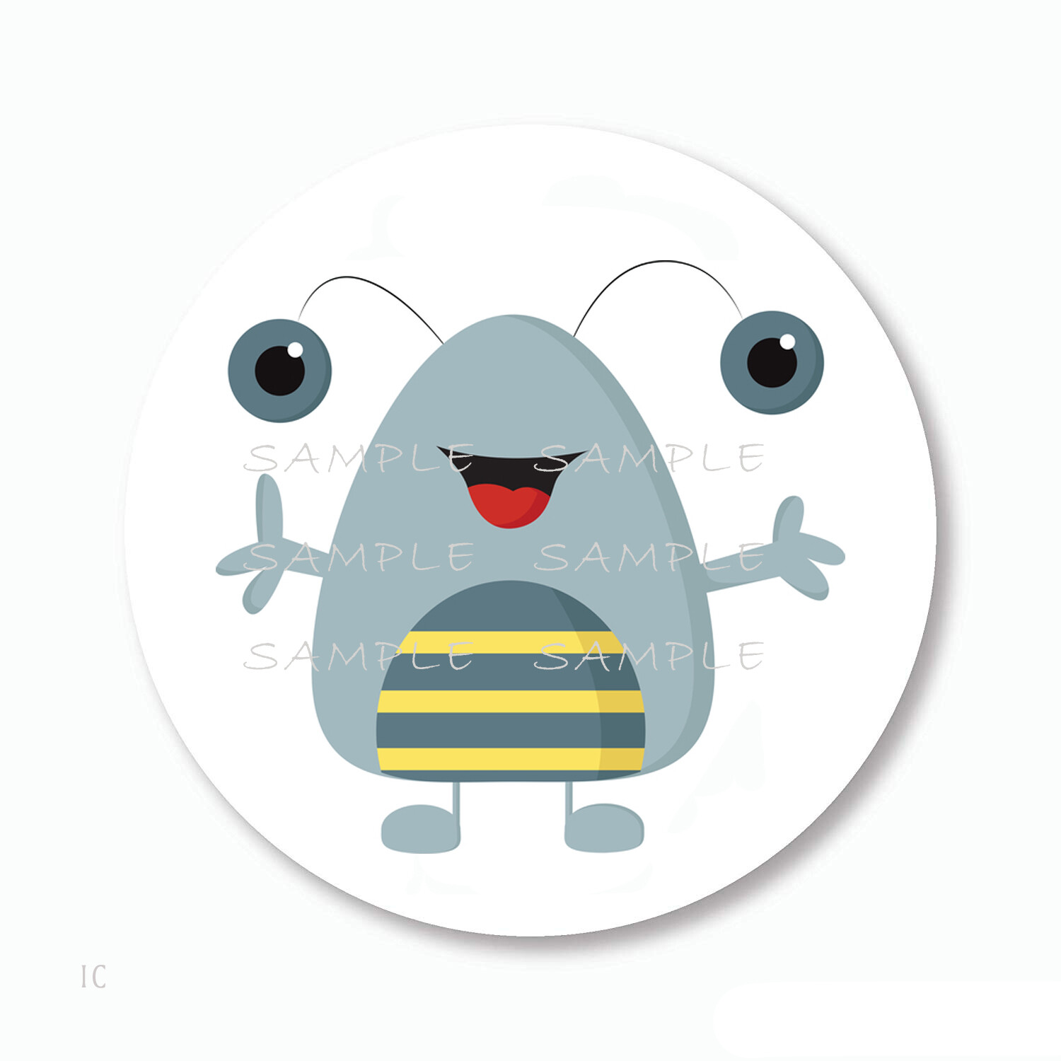 48 GOOFY ALIEN MONSTER ENVELOPE SEALS LABELS SCRAPBOOK STICKERS 1.2 ...