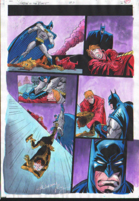 BATMAN SHADOW OF THE BAT #18 COLOR PRODUCTION ART SIGNED ADRIENNE ROY ...