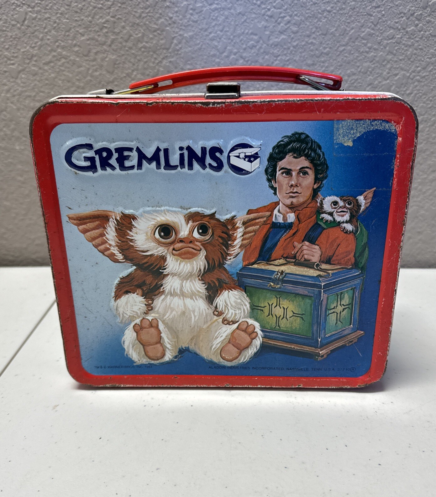 Vintage 1984 Gremlins Gizmo Metal Tin Lunch Box Aladdin - No Thermos ...