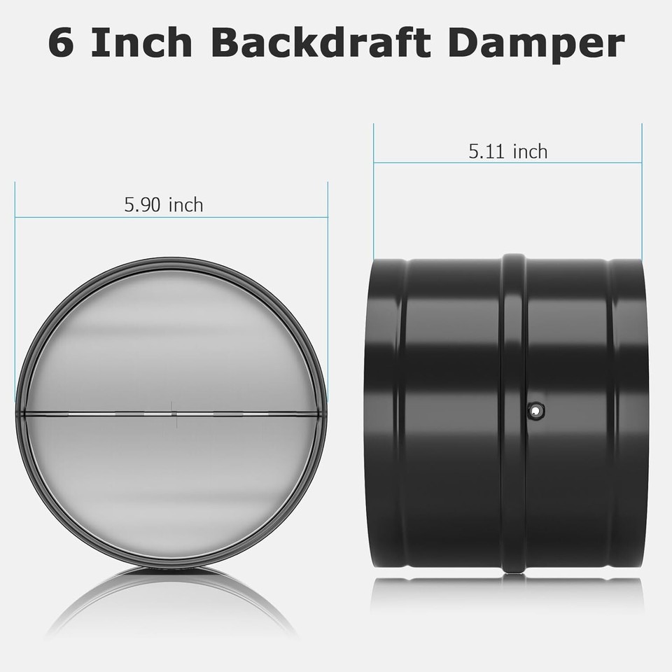 Backdraft Damper with Spring-Loaded Folding Blades Ducting in Range ...