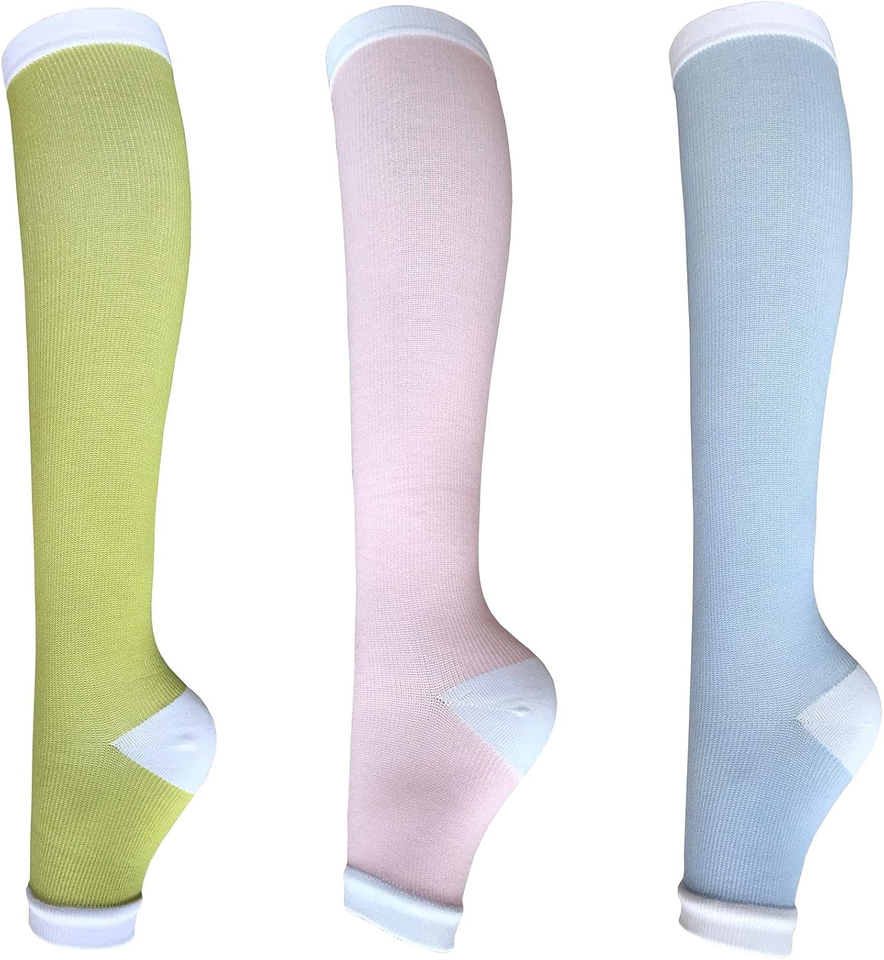 3Pairs Open Toe Toeless Compression Socks(15-20Mmhg) for Men Women ...