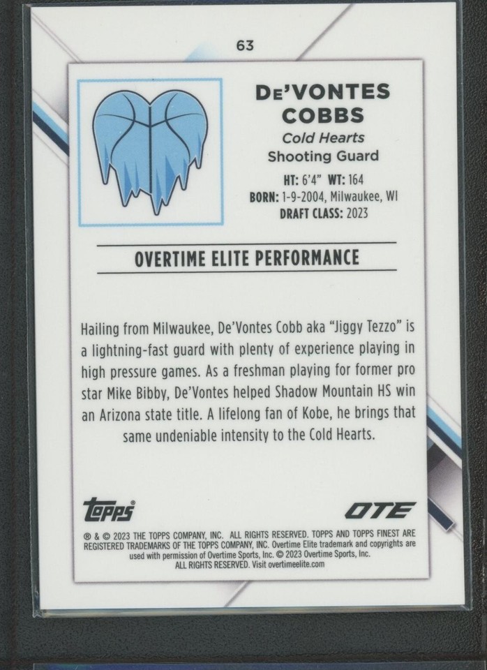 2023 De Vontes Cobbs 02/75 Topps Finest Cyan Wave Rookie RC | eBay