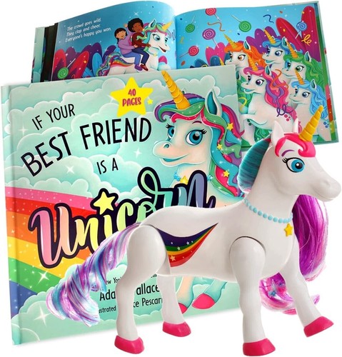 Unicorn Toy Unicorn Book for Kids, 7 Inch Doll Unicorn Toys for Girls ...