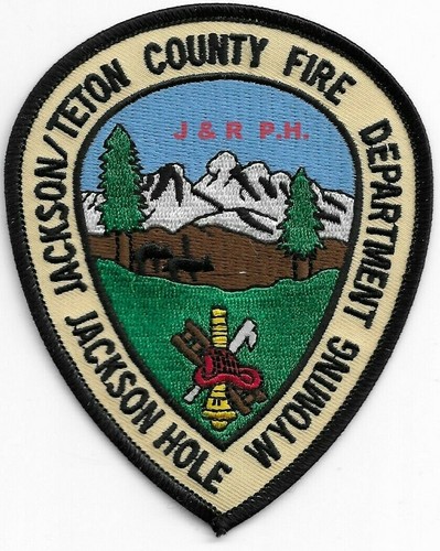 Jackson Hole / Teton County fire dept., Wyoming (3.5" x 4.25") fire ...