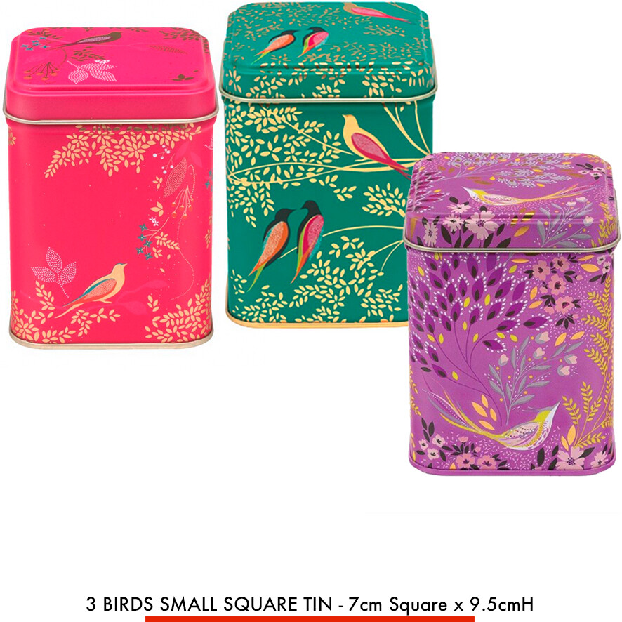 SARA MILLER METAL TIN BOX Accessory Home Keepsake Pill Storage Sweet ...