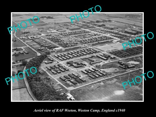 OLD POSTCARD SIZE PHOTO AERIAL VIEW RAF WEETON WEETON CAMP ENGLAND ...