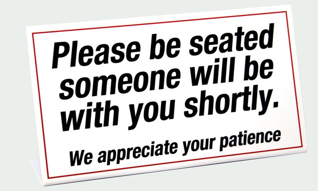Plastic "Please Be Seated" waiting room sign, 2 pack, Free Shipping | eBay