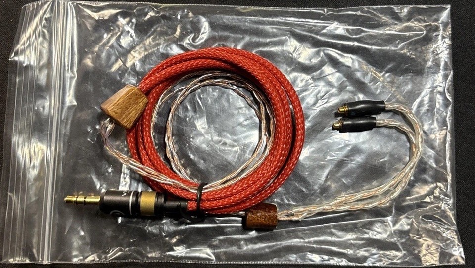New Unused Custom Made Viablue Red Jacket IEM Shure Headphone Cable 48 ...