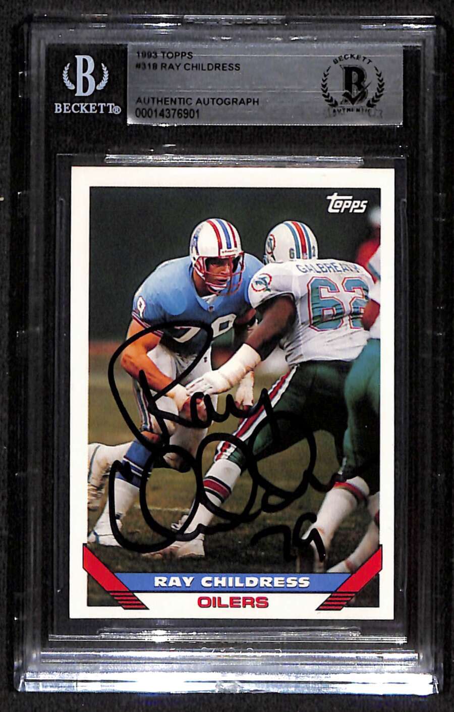 1993 Topps 318 Ray Childress BGS AUTO Autographed BAS Authentic C76913 ...