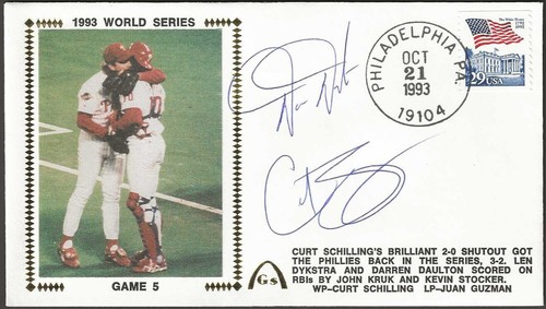 Darren Daulton & Curt Schilling Signed 1993 World Series Gateway Stamp ...